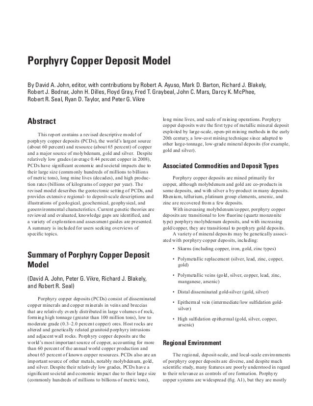 Porphyry Copper Deposit Model