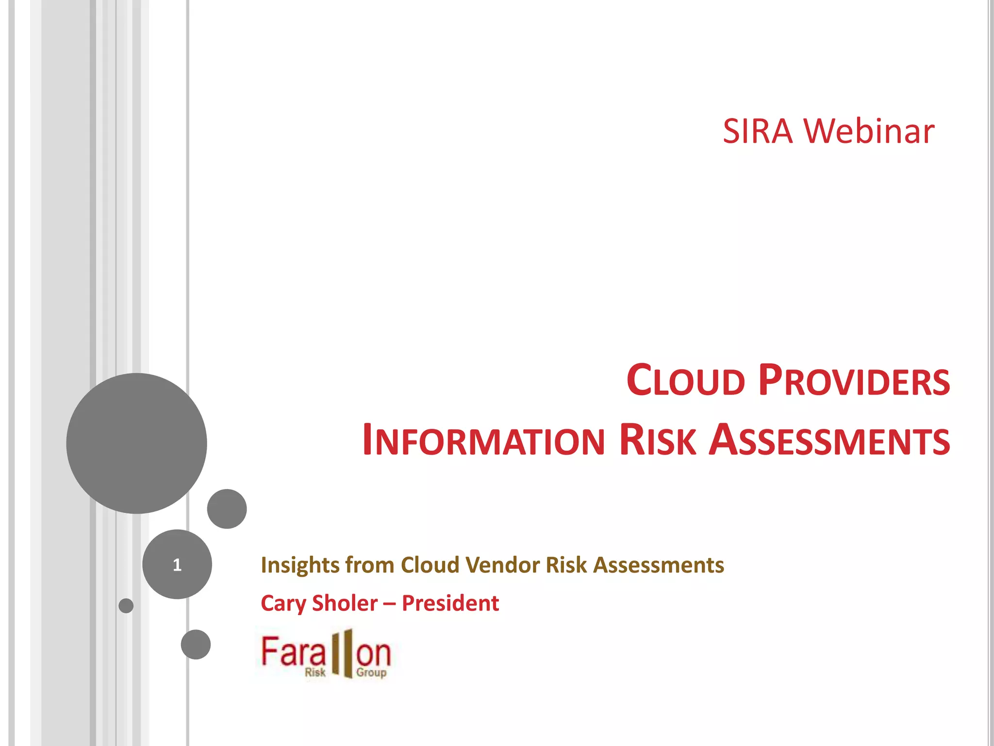 Sira insights from cloud vendor risk assessments | PPTX