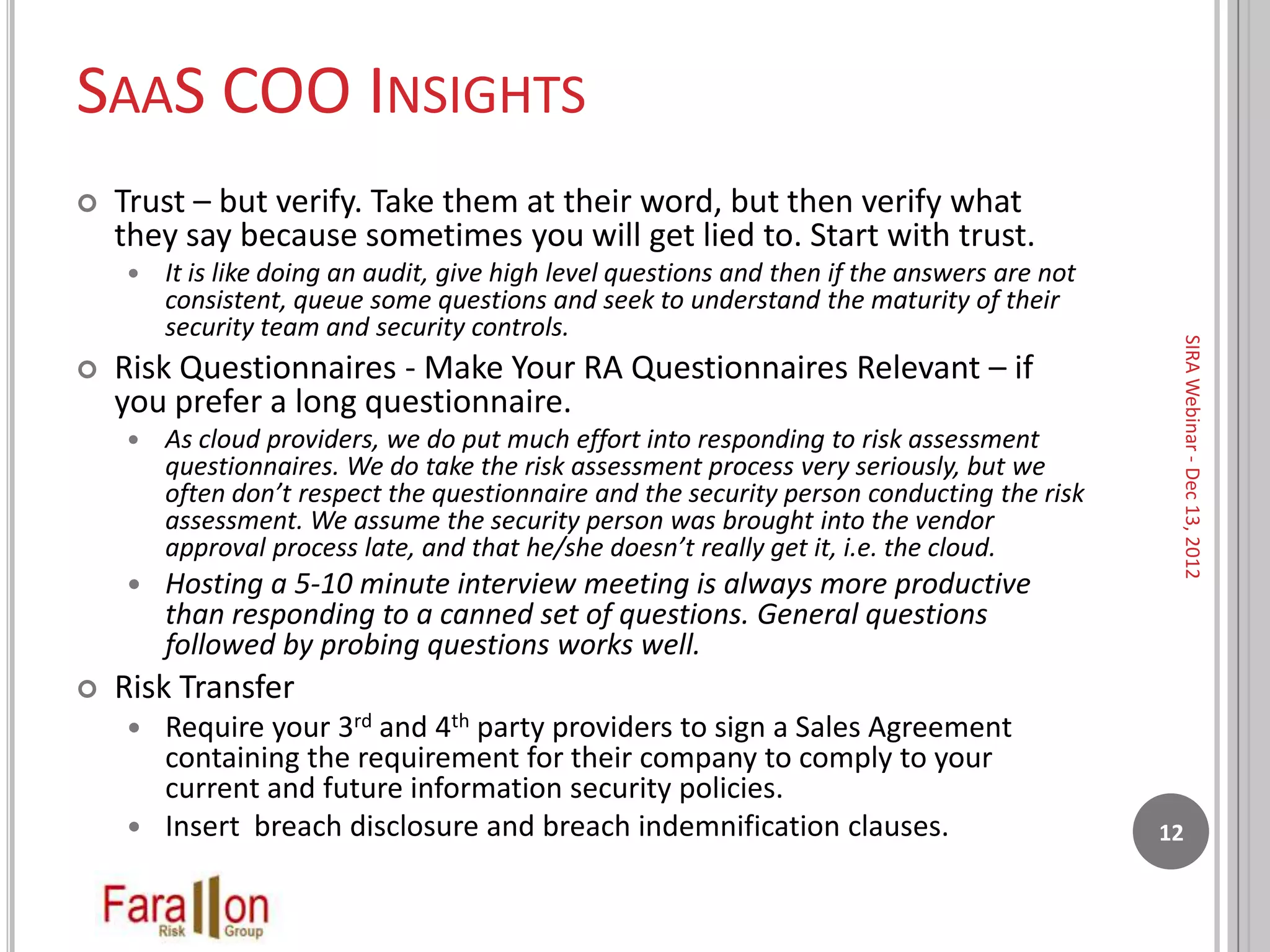 Sira insights from cloud vendor risk assessments | PPTX