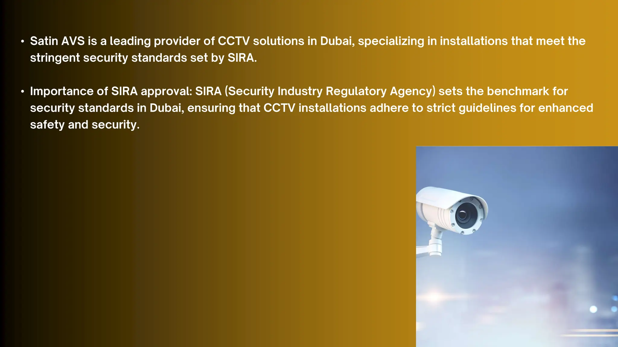 SATIN AVS -SIRA APPROVED CCTV COMPANY IN DUBAI | PPT