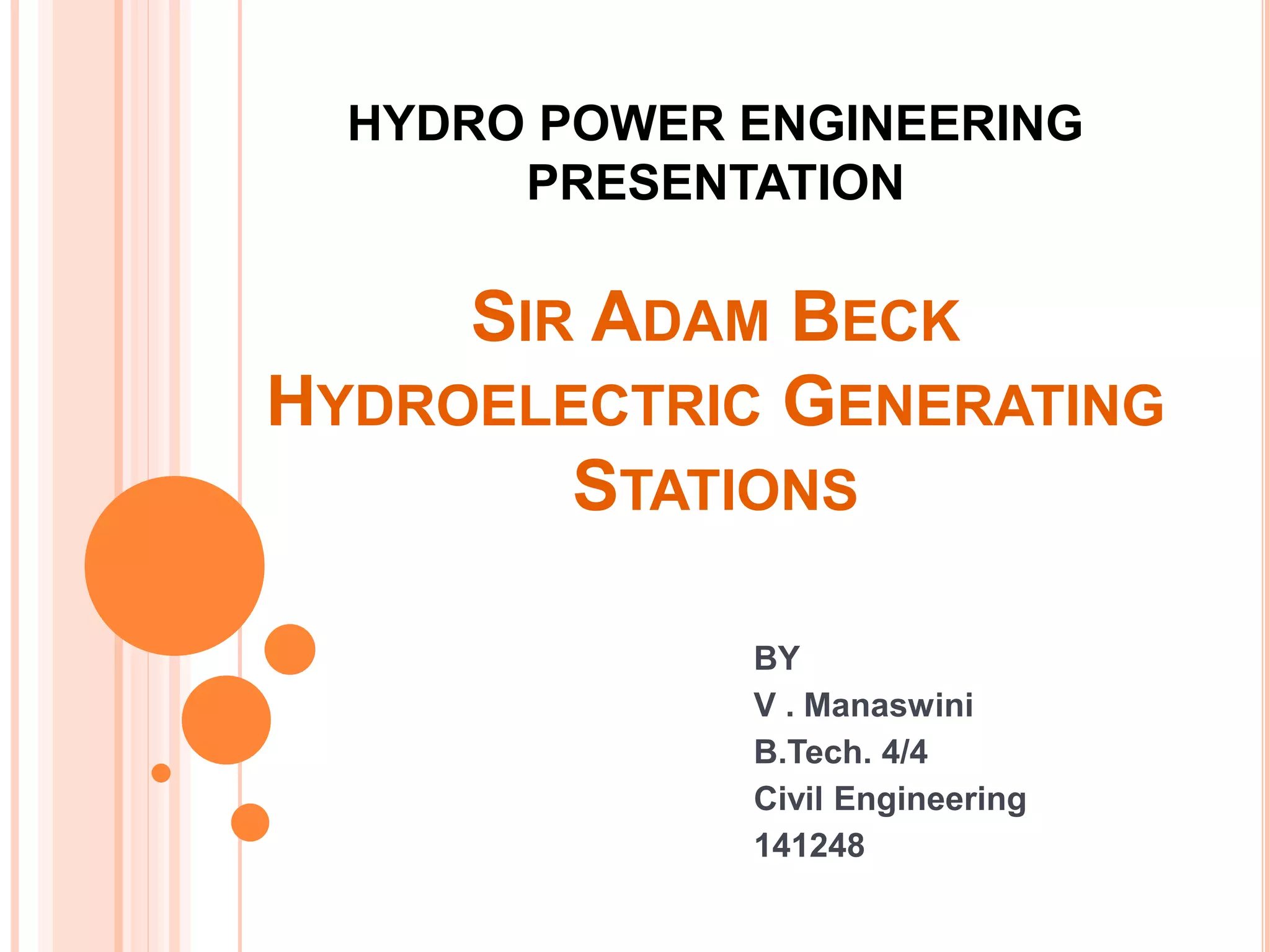 Sir adam beck hydropower project | PPTX