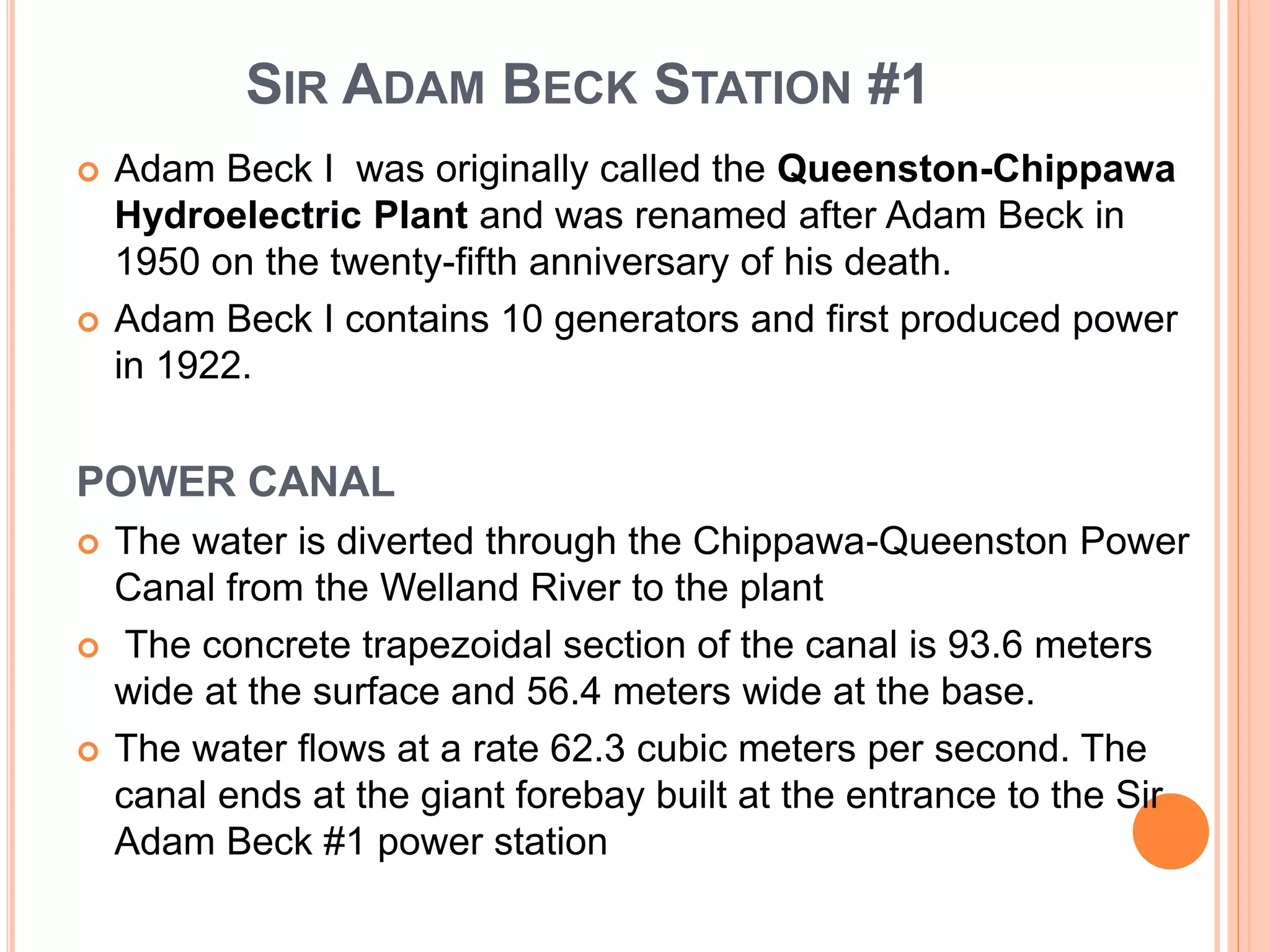Sir adam beck hydropower project | PPTX | Power and Energy Industry ...