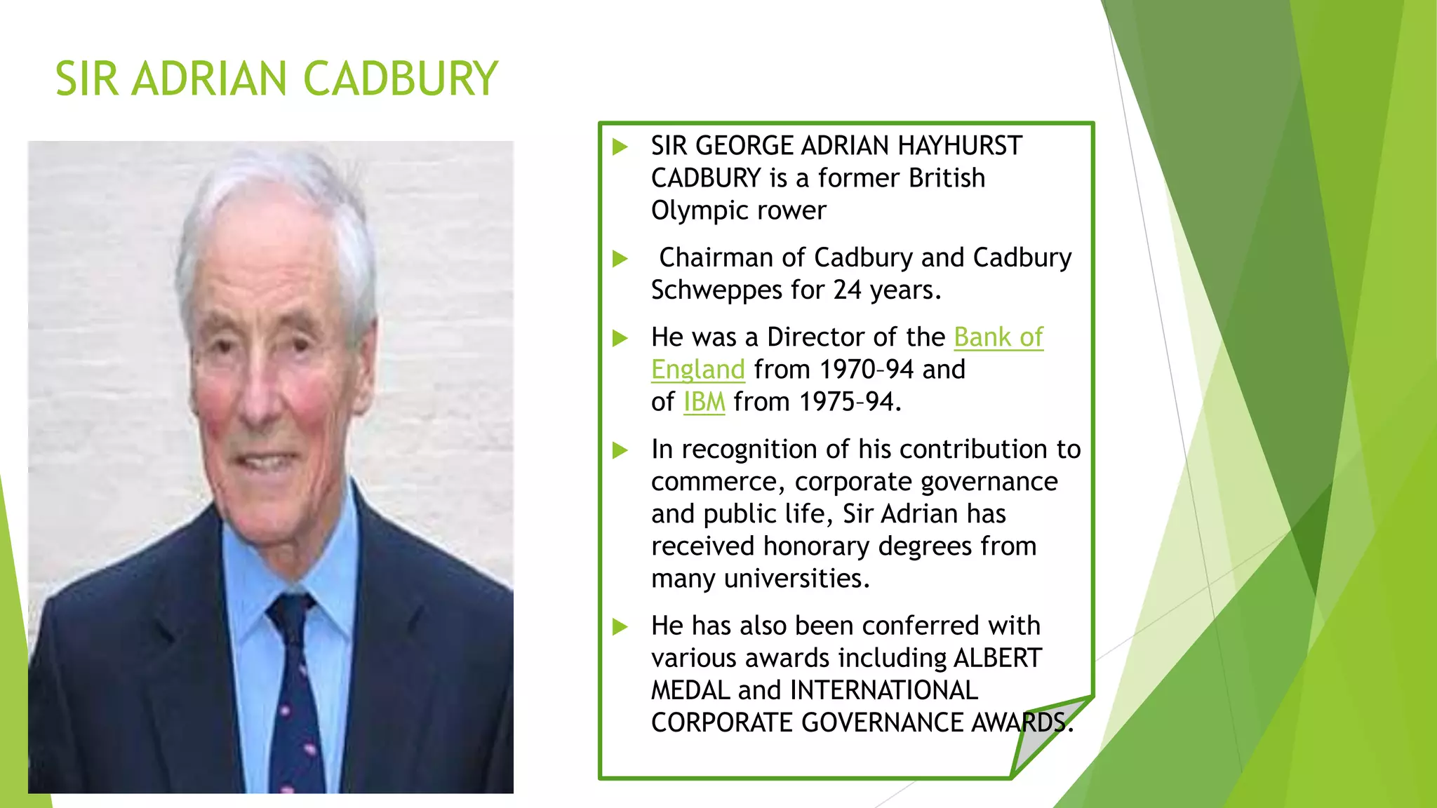Sir adrian cadbury committee | PPTX