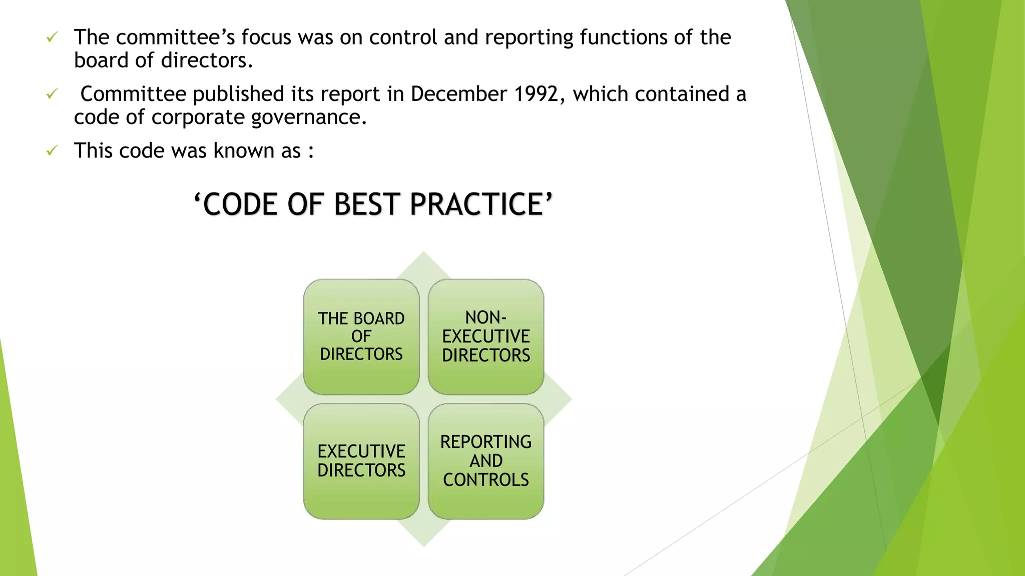 Sir adrian cadbury committee | PPTX