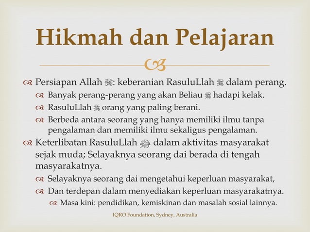 Sirah Nabawiyah 15: Perang Fijar dan Hilful Fudhul | PPT