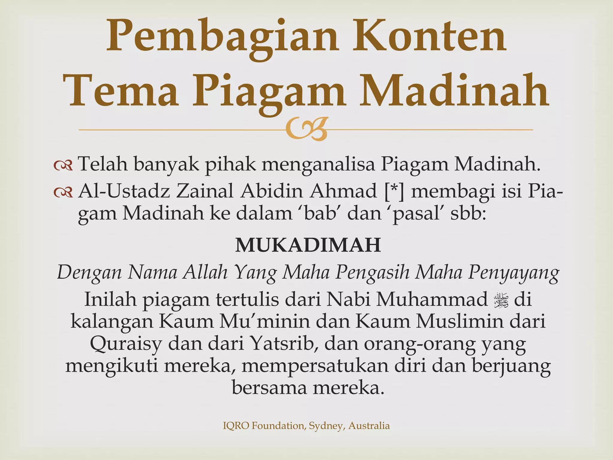 Sirah Nabawiyah 99: Piagam Madinah | PDF