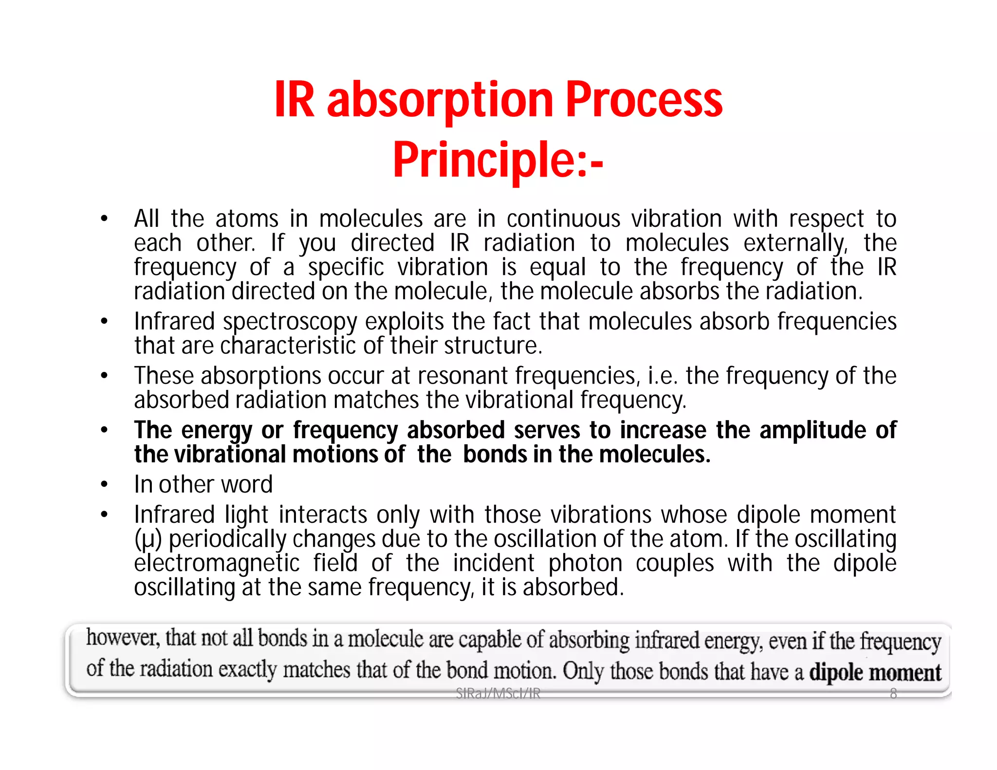 Infra Red Spectroscopy for M Sc I (SPPU) | PDF