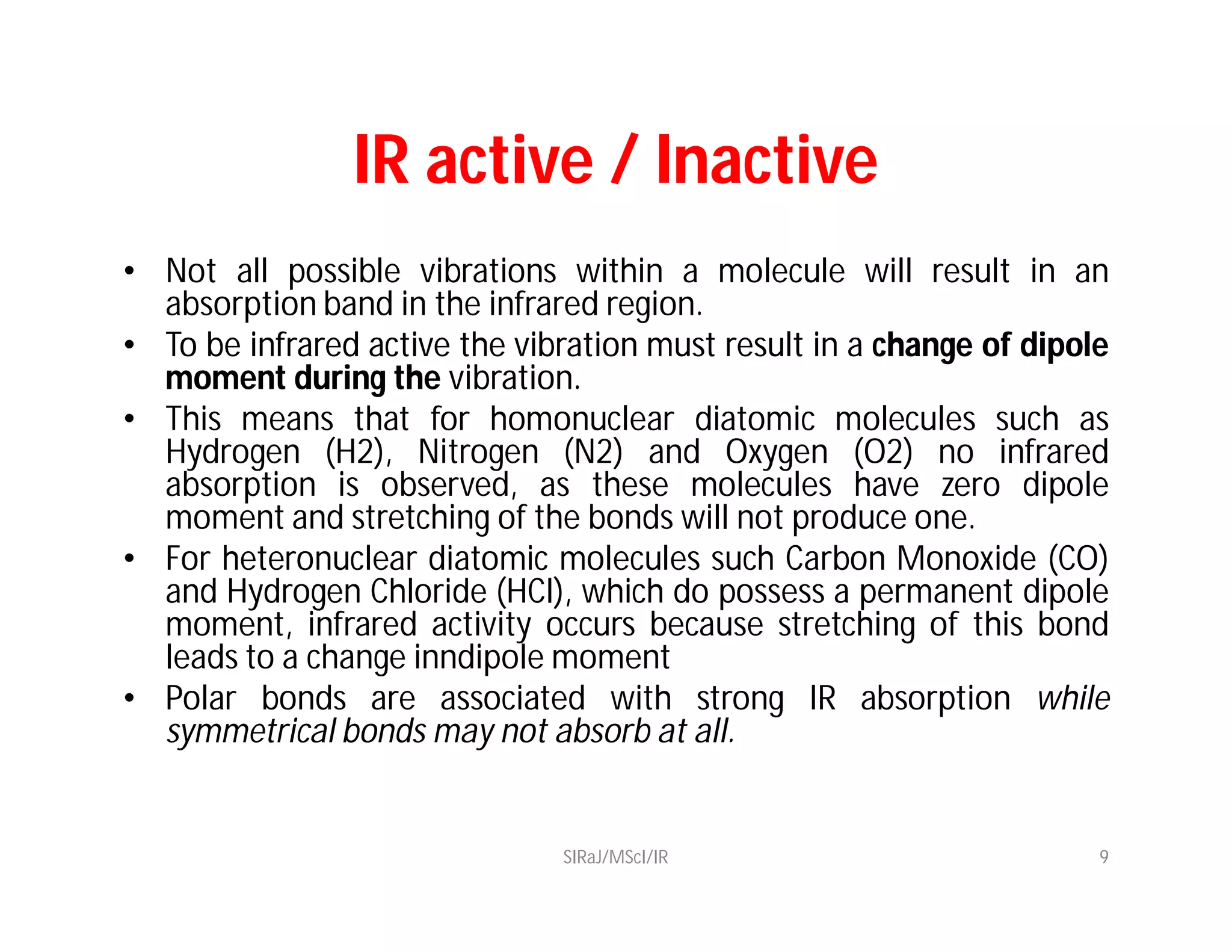Infra Red Spectroscopy for M Sc I (SPPU) | PDF