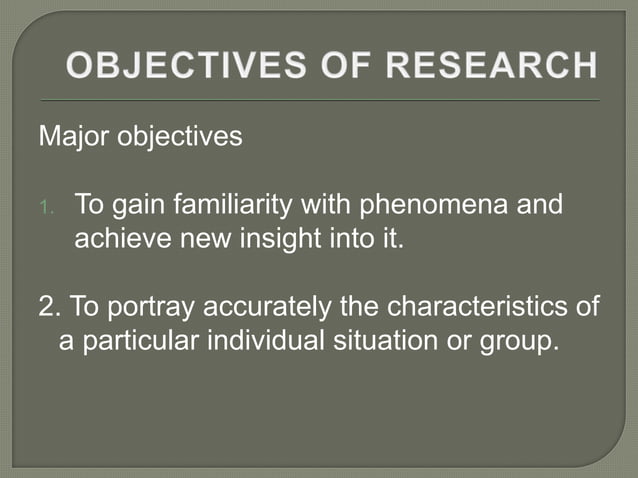 objectives of research | PPTX | Science
