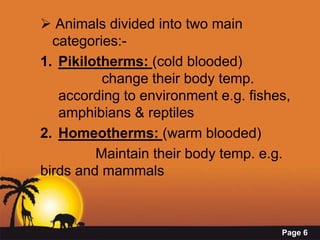 Thermoregulation in vertebrates | PPTX