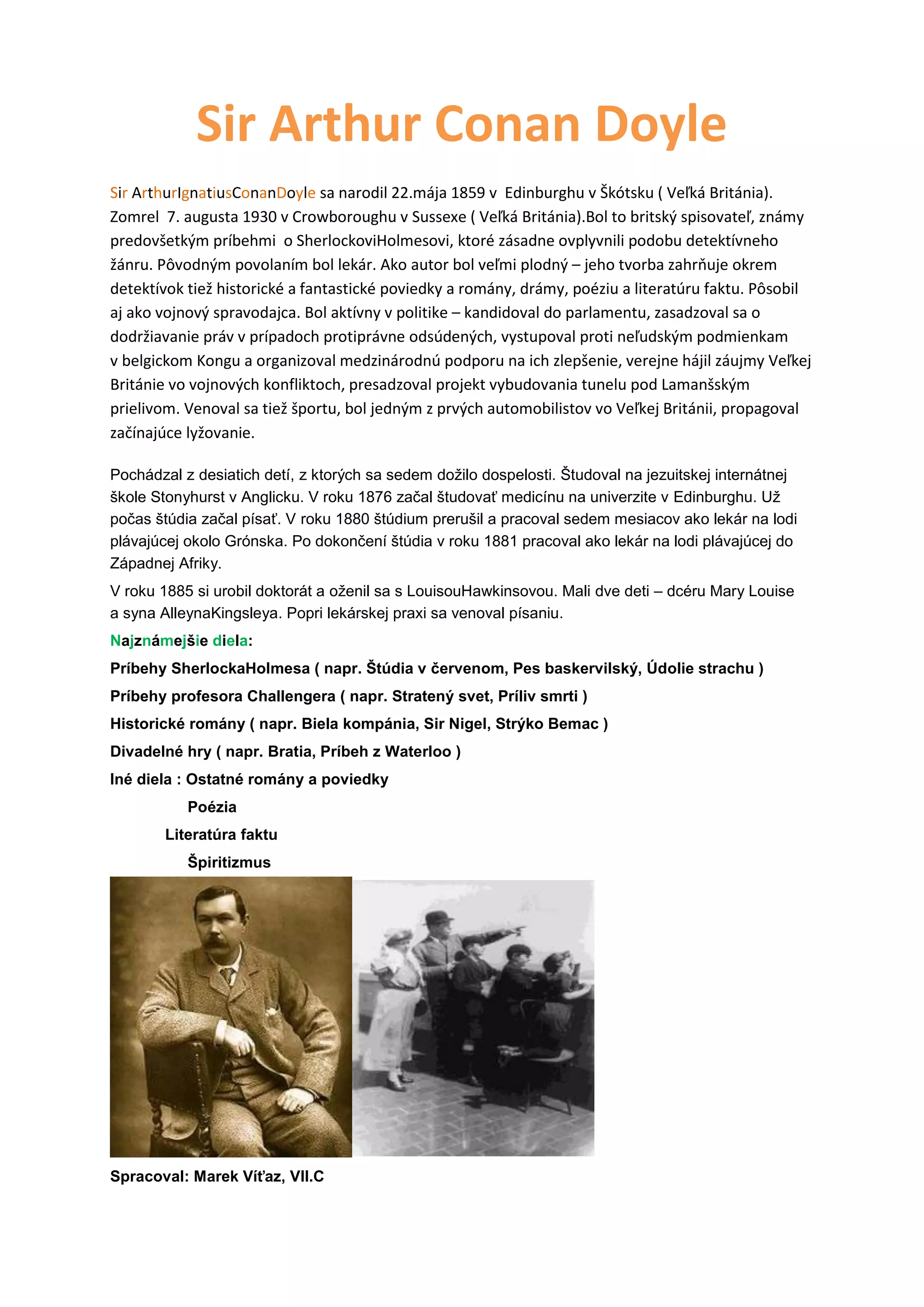 Sir Arthur Conan Doyle | PDF