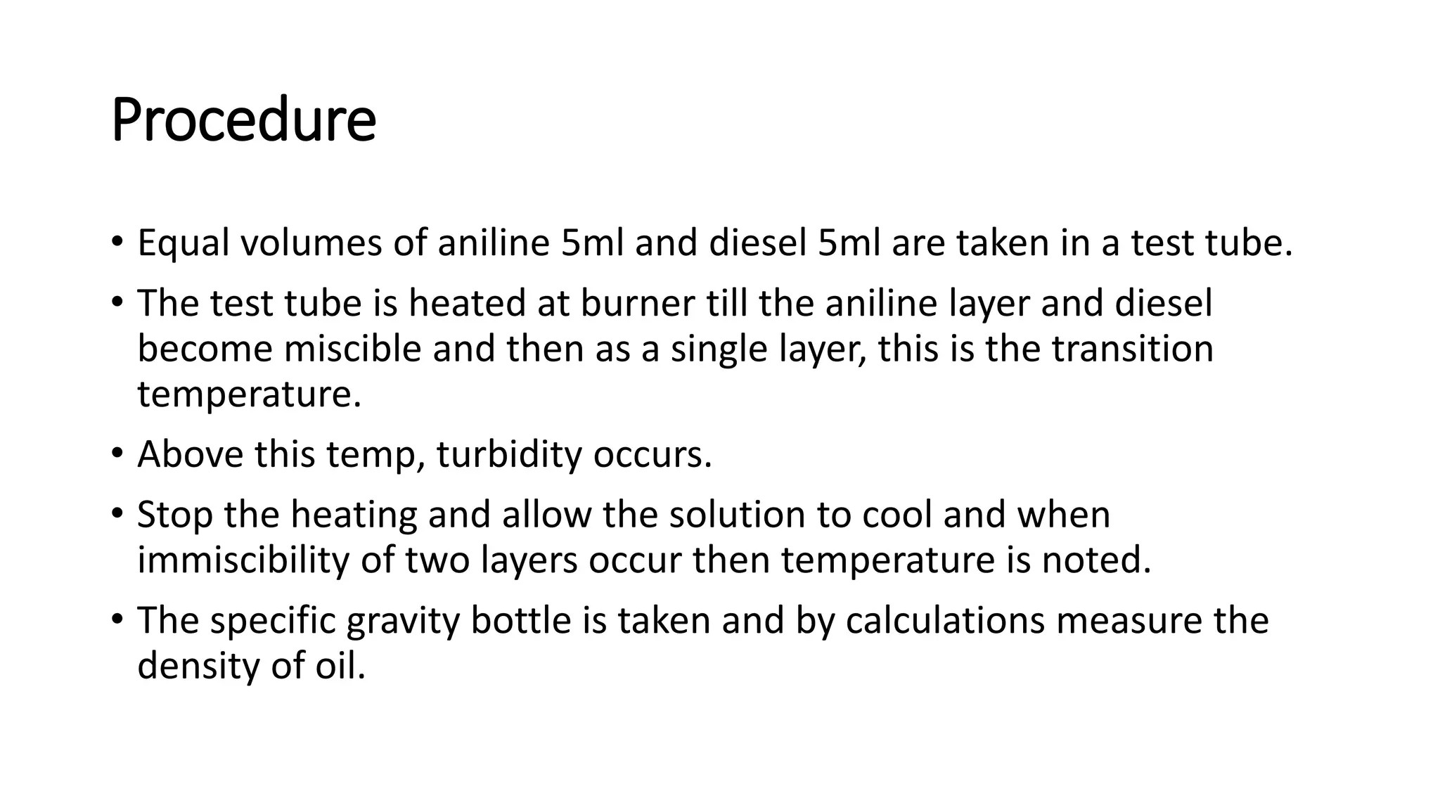 diesel index aniline point and pour point of lubricating oil | PPT