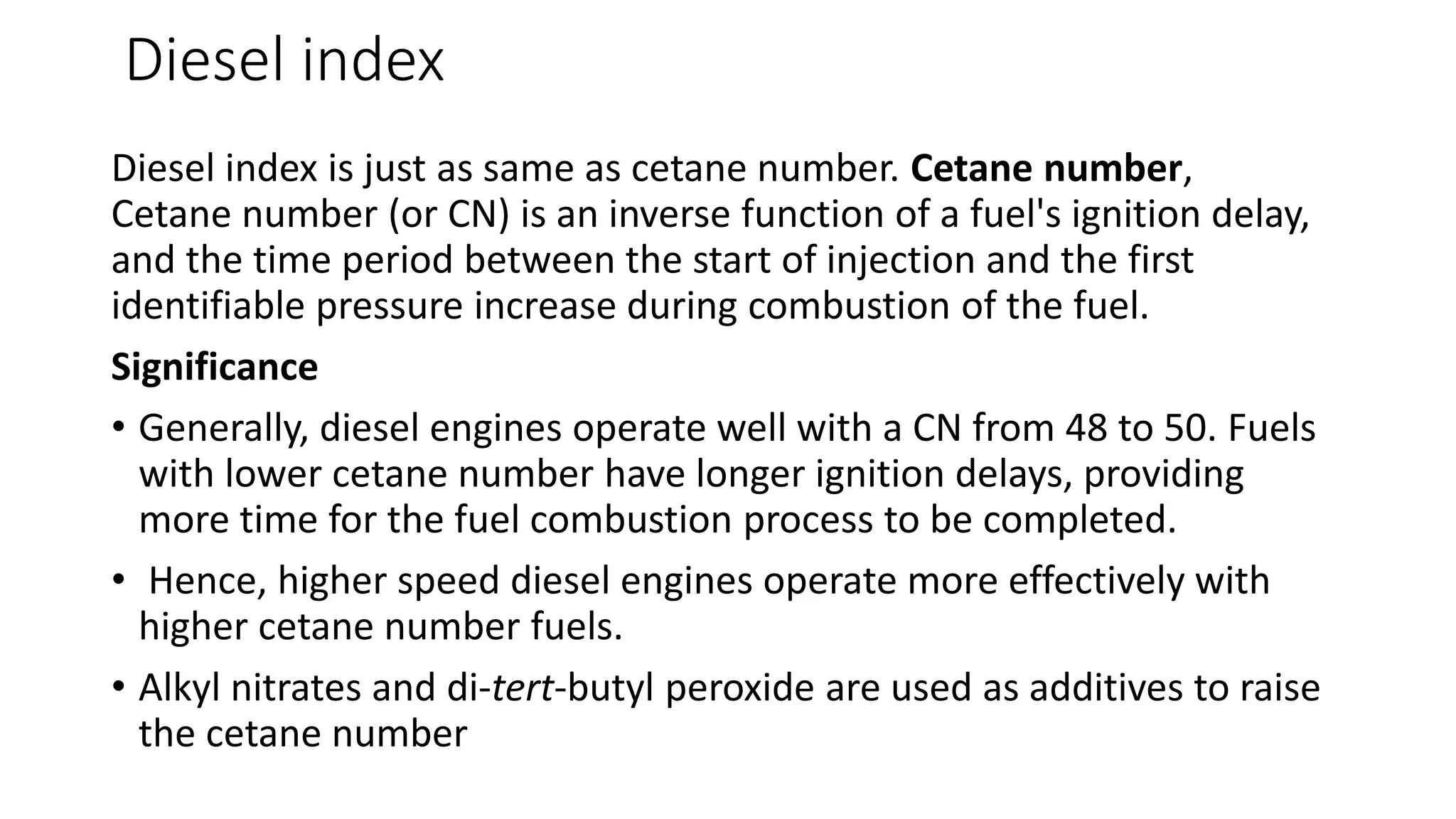 diesel index aniline point and pour point of lubricating oil | PPT