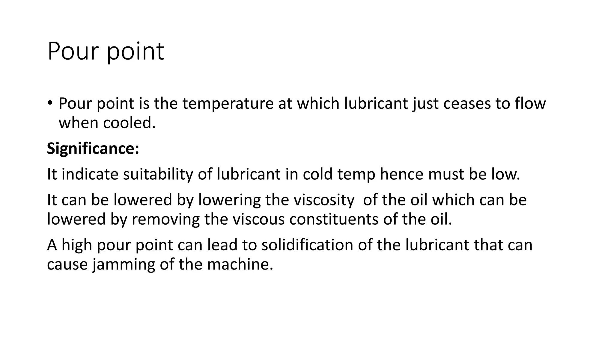 diesel index aniline point and pour point of lubricating oil | PPT