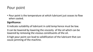 diesel index aniline point and pour point of lubricating oil | PPT