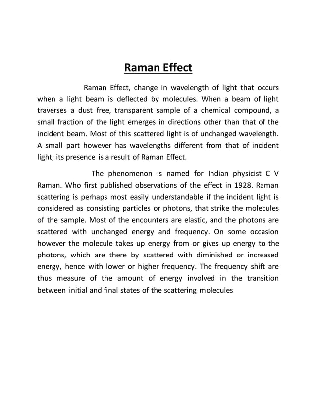 Sir c v raman | DOCX | Chemistry | Science