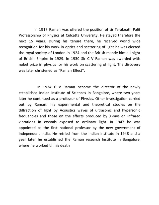 Sir c v raman | DOCX