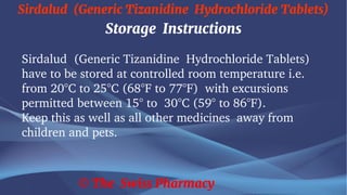 Sirdalud (Generic Tizanidine Hydrochloride Tablets) | PDF
