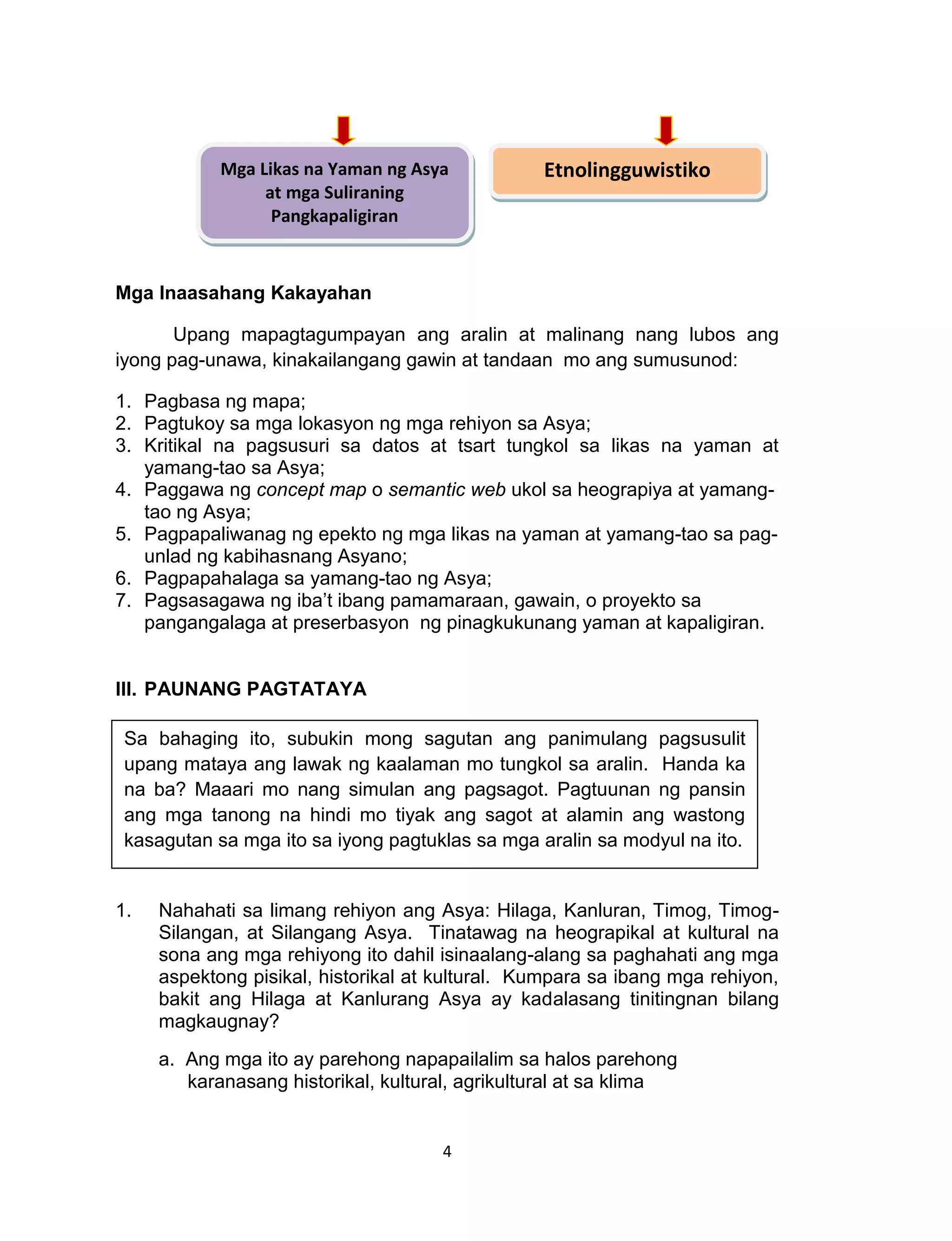 Kasaysayan ng Asya (modyul 1) Araling Panlipunan Grade 8 | PDF