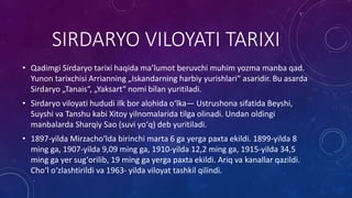 SIRDARYO VILOYATI.pptx7772782727282777282829191 | PPTX