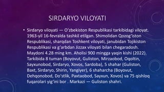 SIRDARYO VILOYATI.pptx7772782727282777282829191 | PPTX