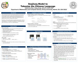 Seq2seq Model to Tokenize the Chinese Language | PPT