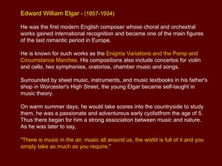 Sir Edward Elgar - Biography & Music | PPT