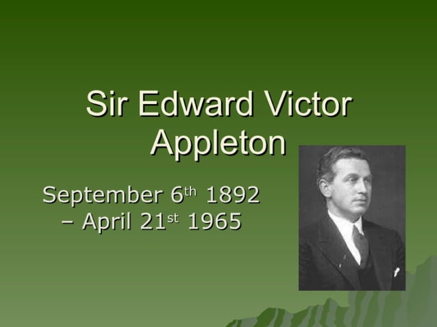 Sir Edward Victor Appleton | PDF