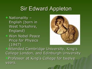 Sir Edward Victor Appleton | PDF
