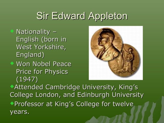 Sir Edward Victor Appleton | PPT