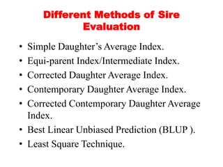 Sire evaluation | PPTX