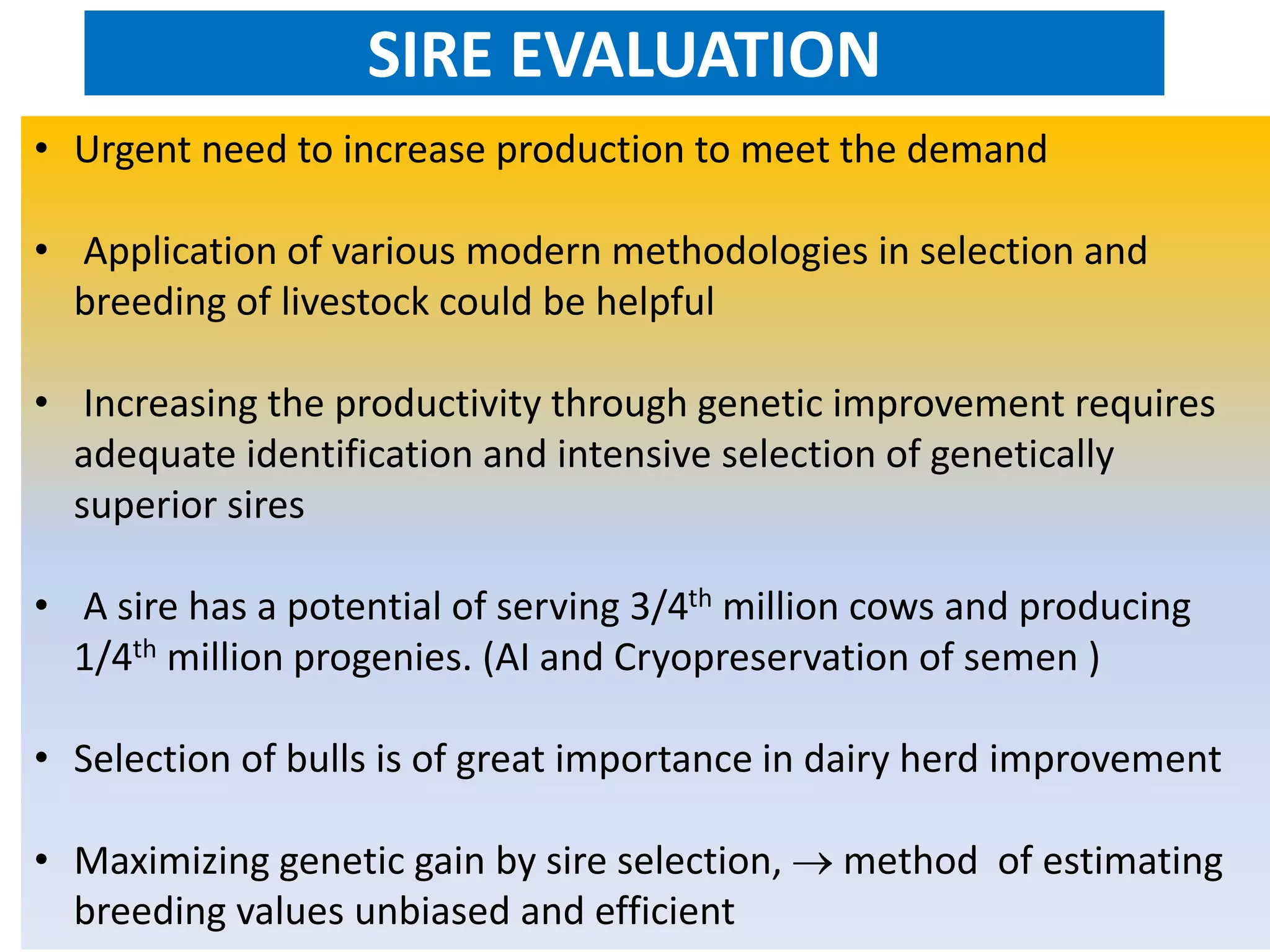 Sire evaluation | PPTX