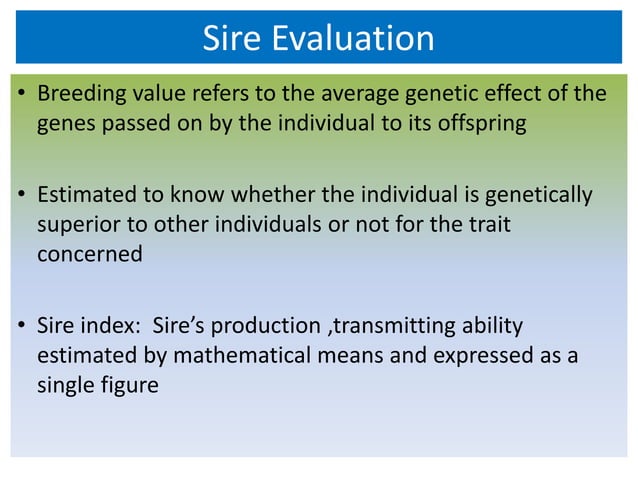 Sire evaluation | PPTX