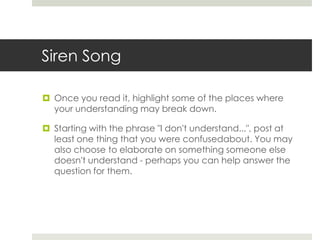 Siren Song and Allusions | PPTX | Poetry | Books and Literature