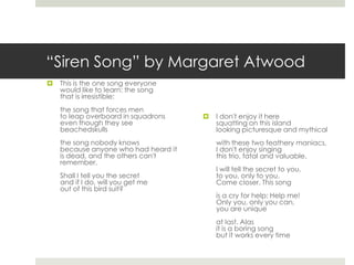 Siren Song and Allusions | PPTX | Poetry | Books and Literature