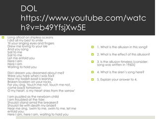 Siren Song and Allusions | PPTX | Poetry | Books and Literature