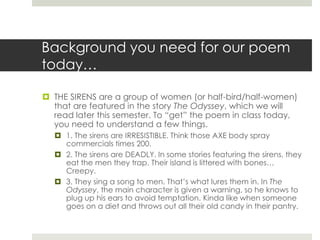 Siren Song and Allusions | PPTX | Poetry | Books and Literature