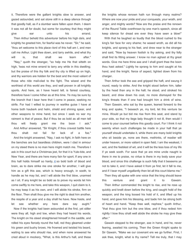 Sir gawain and the green knight | PDF