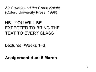 Sir gawain and the green knight | PPT