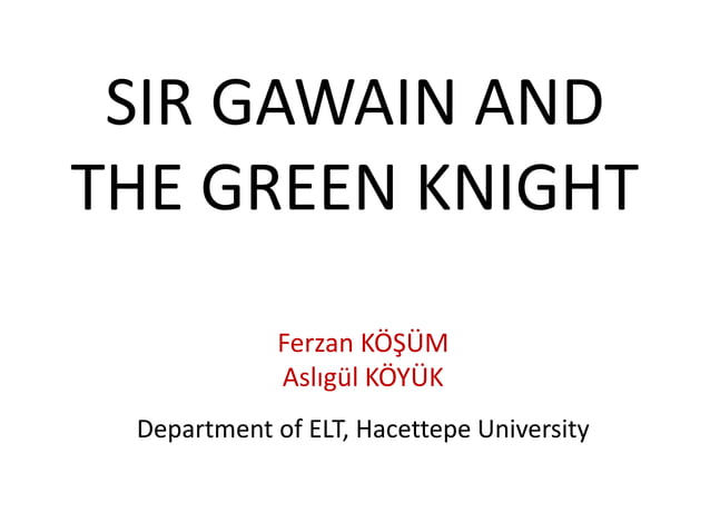 Sir gawain and the green knight 2 | PPT