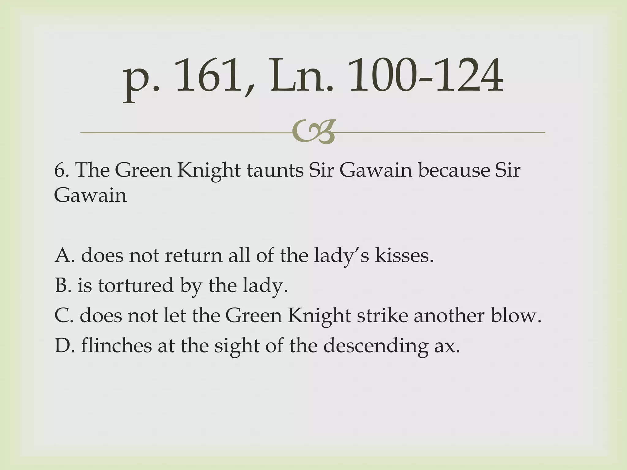Sir gawain and the green knight revised | PPTX