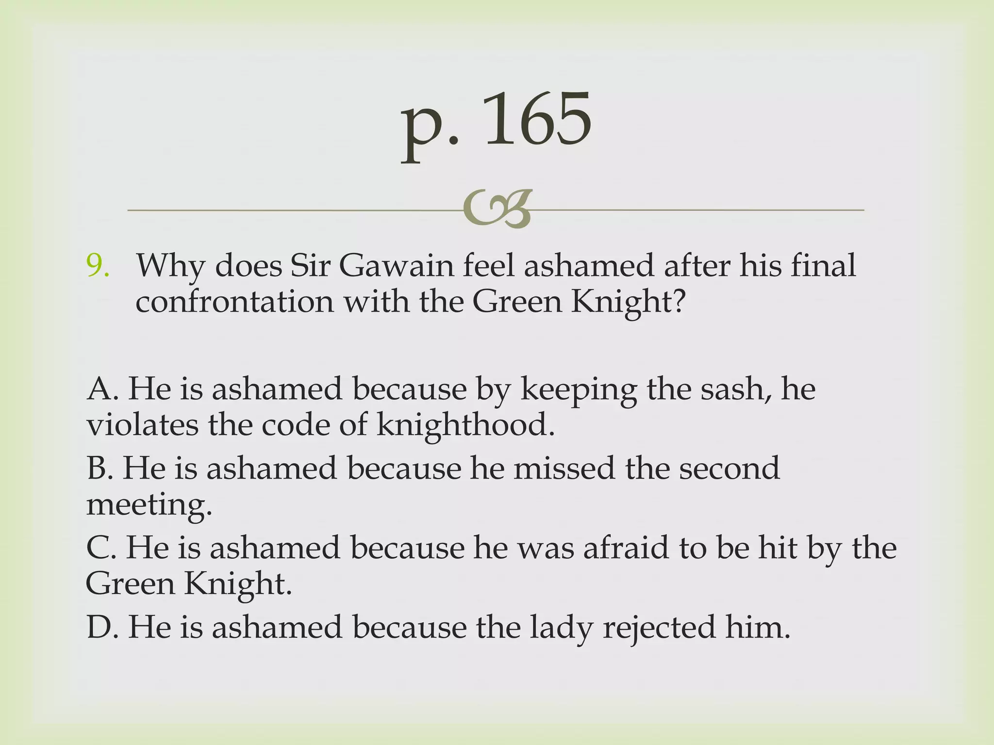 Sir gawain and the green knight revised | PPTX