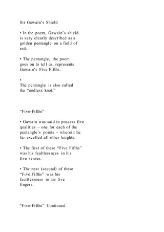 Sir gawain and the green knight –the literature• author | DOCX