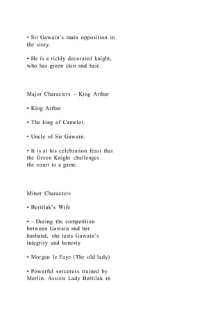 Sir gawain and the green knight –the literature• author | DOCX