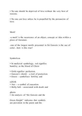 Sir gawain and the green knight –the literature• author | DOCX