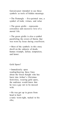 Sir gawain and the green knight –the literature• author | DOCX