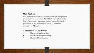 Theories of Max Weber/ | PPTX