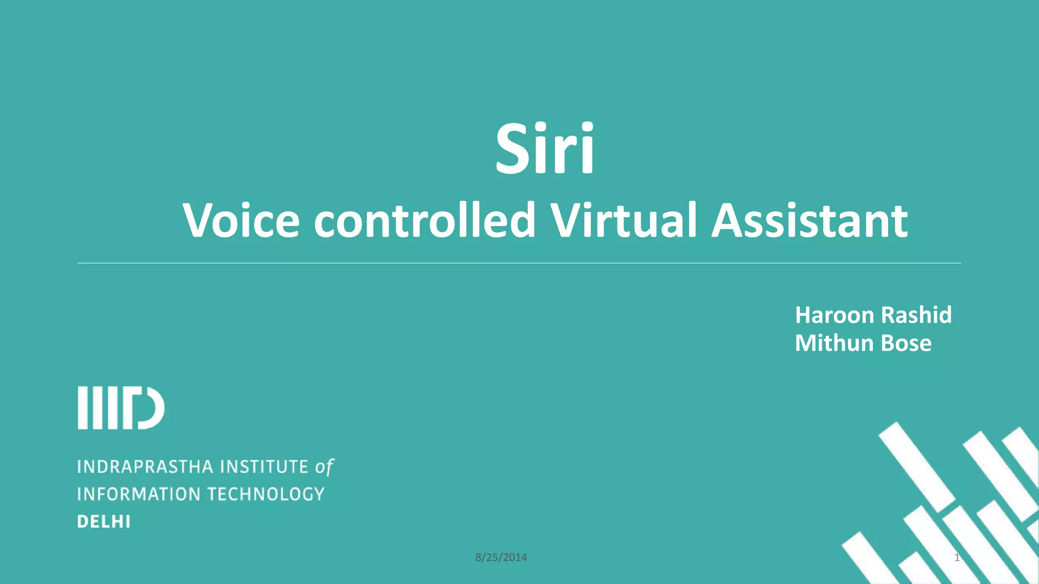 Siri voice controlled personal assistant | PPTX
