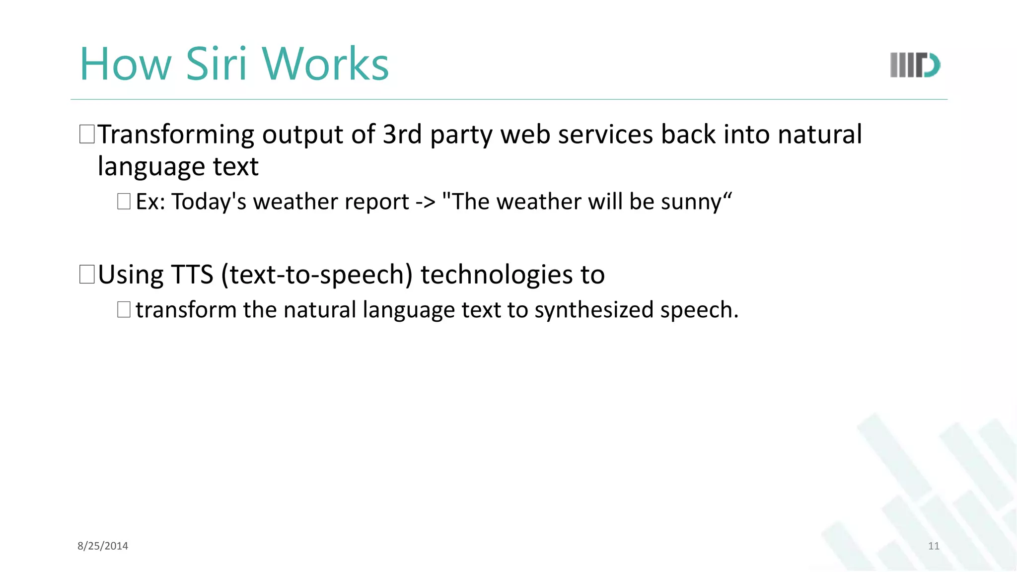 Siri voice controlled personal assistant | PPTX