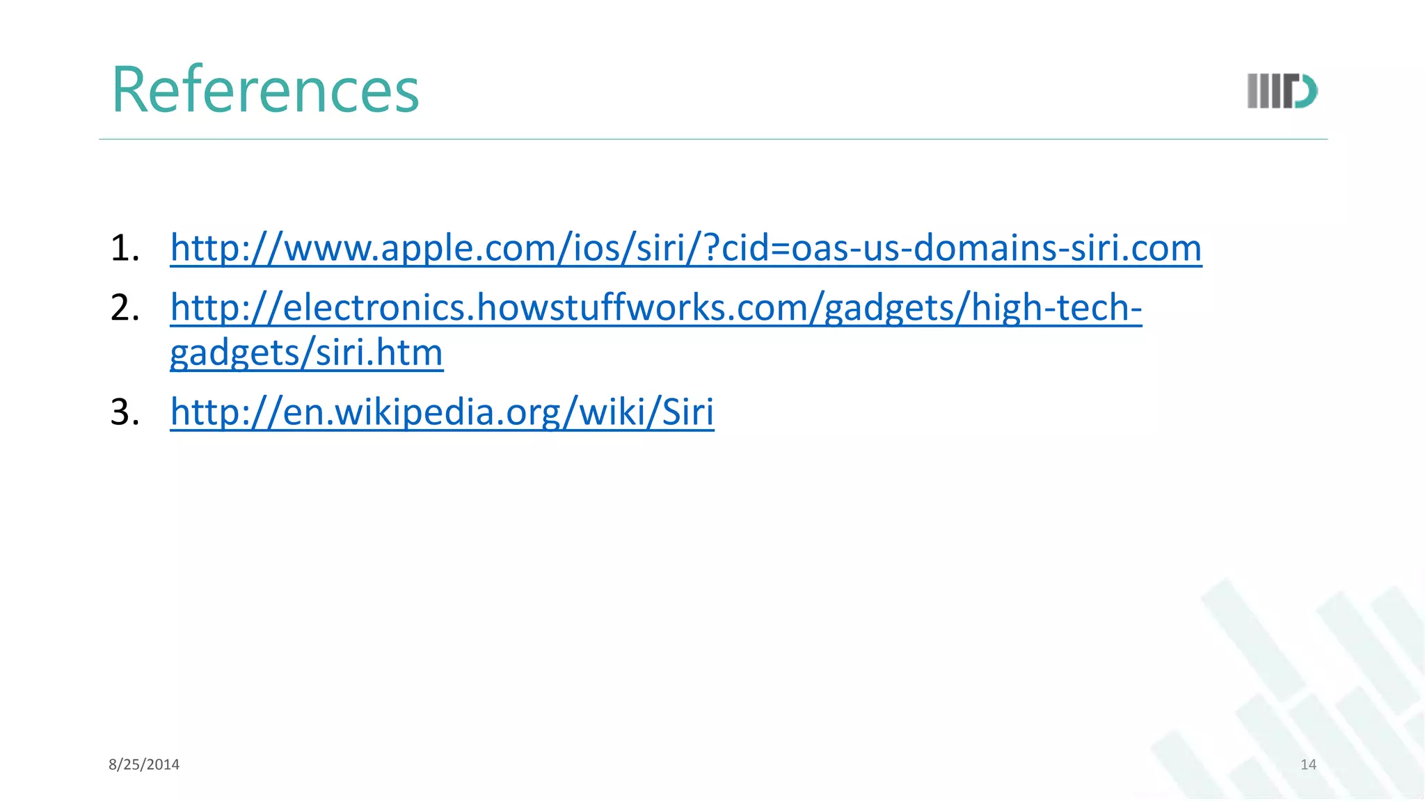 Siri voice controlled personal assistant | PPTX